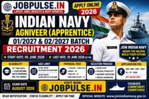 Indian Navy Agniveer Apprentice Recruitment 2026: Apply Online for 01/ ...